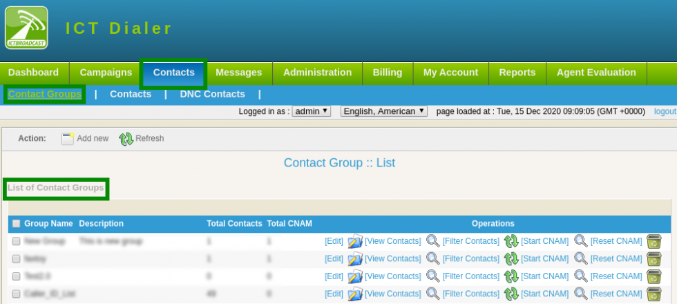 Support - ICTDialer cloud based call center platform